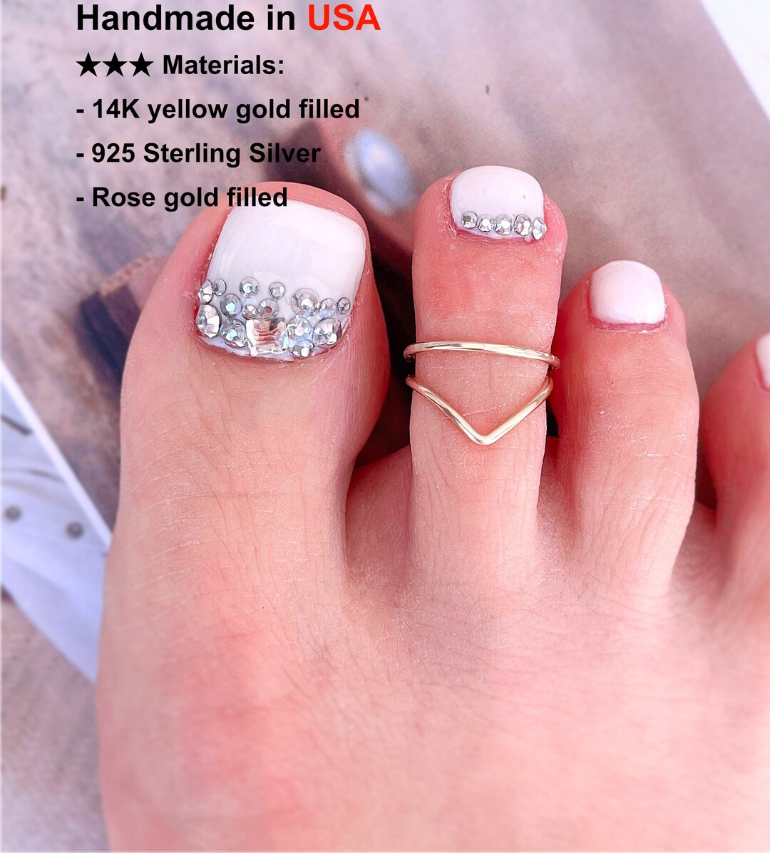 Gold Toe Ring Set- Toe Ring- Sterling Silver Toe Ring - Minimalist ...