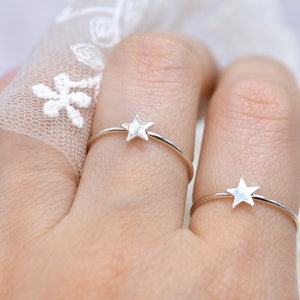 Sterling Silver Star Ring- Minimalistic Star Ring- Stackable Rings- Dainty Star Ring- Silver ...