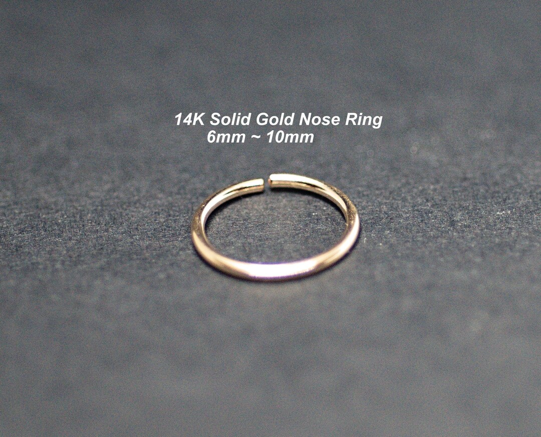 14K Solid Gold Nose Ring-14k Real Solid Gold Nose Ring-pure Gold Nose ...