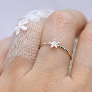 Sterling Silver Star Ring- Minimalistic Star Ring- Stackable Rings ...