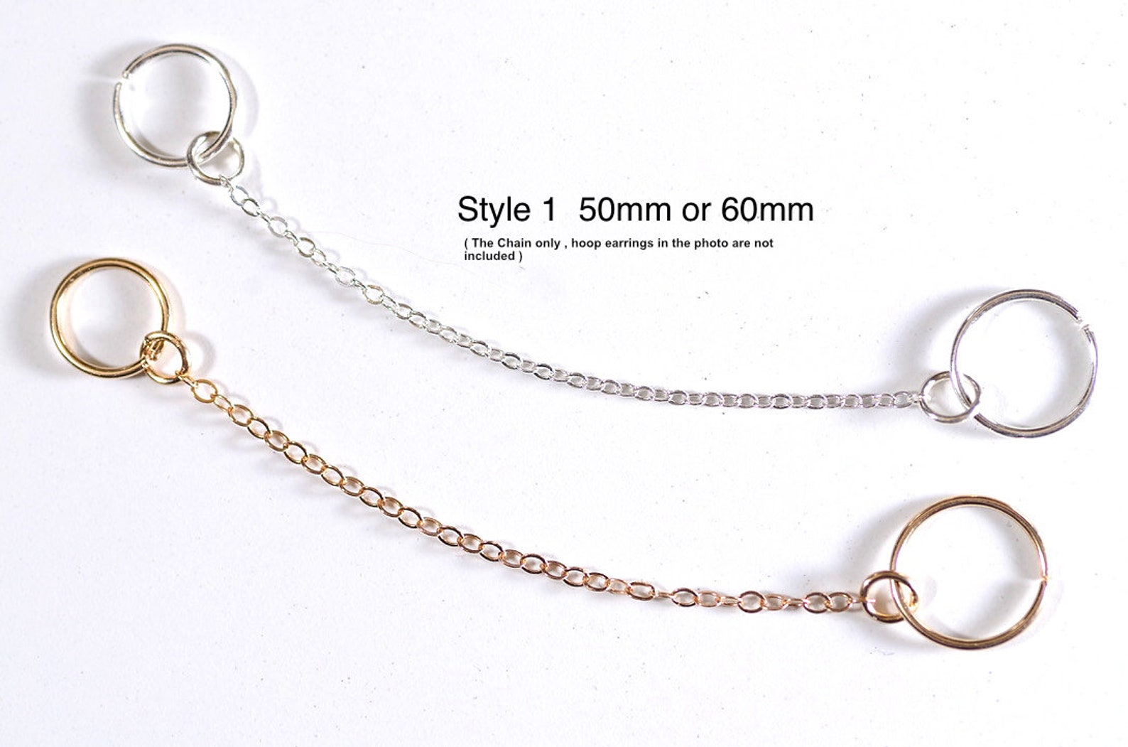 Sterling Silver Chain Earring Cuff – Gold Filled Chain Ear Jacket ...