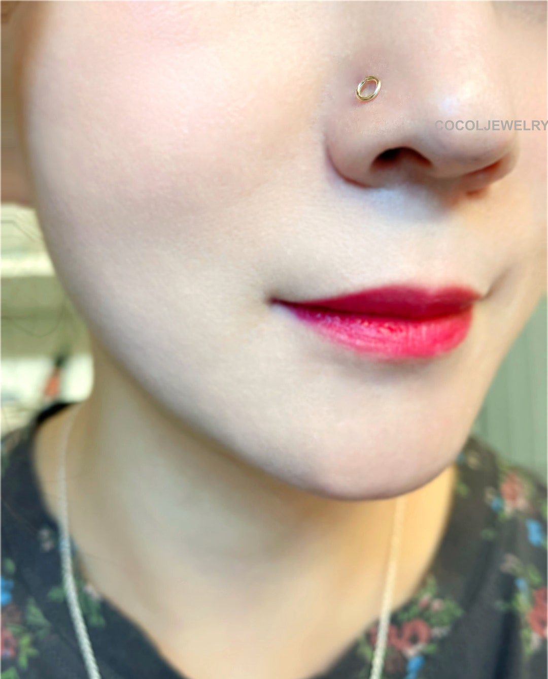 Circle Gold Nose Ring Stud-screws Rings-nose Jewelry- Nose Piercing L ...
