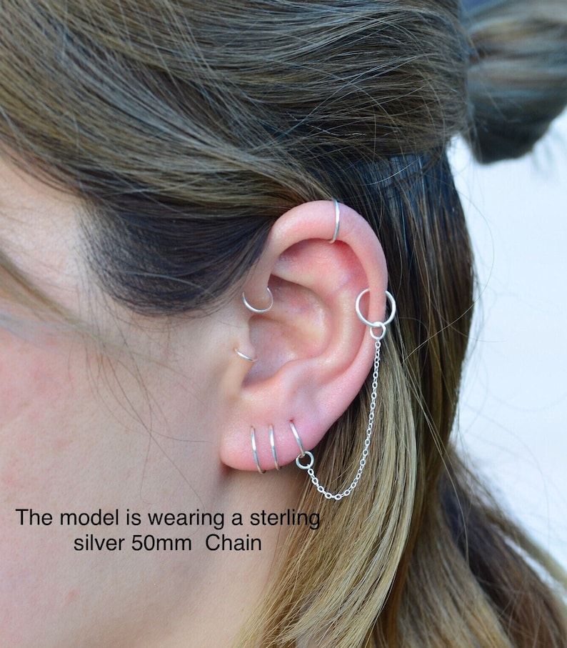Sterling Silver Chain Earring Cuff – Gold Filled Chain Ear Jacket ...