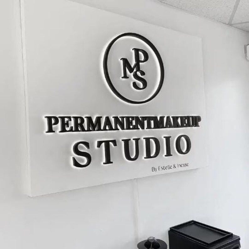 Custom Backlit Metal Storefront Sign, 3D Business Sign, Outdoor LED ...