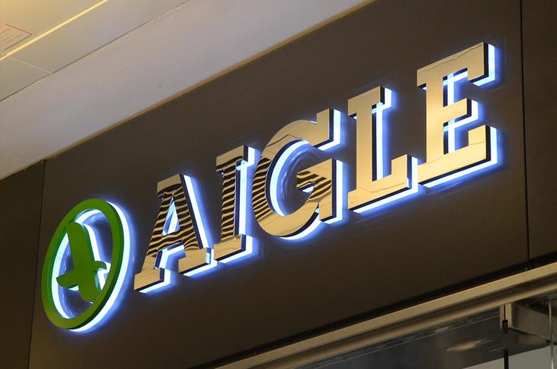 Custom Backlit Metal Storefront Sign, 3D Business Sign, Outdoor LED ...