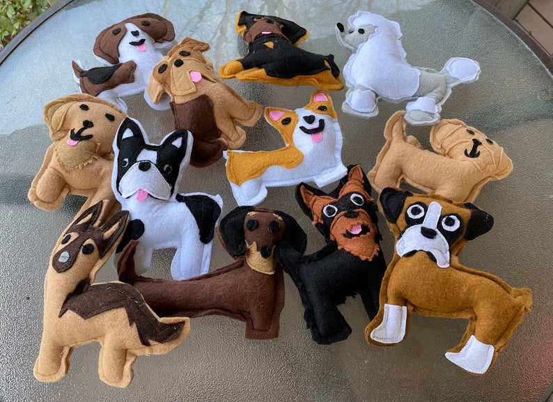 Felt Dogs/ 12 Different Dogs - Etsy