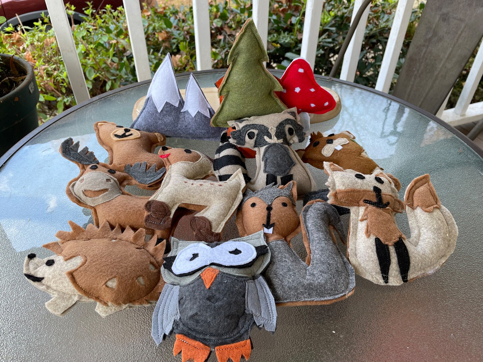Felt Woodland Animals/ 9 Different Animals/ Tree Mushroom and - Etsy