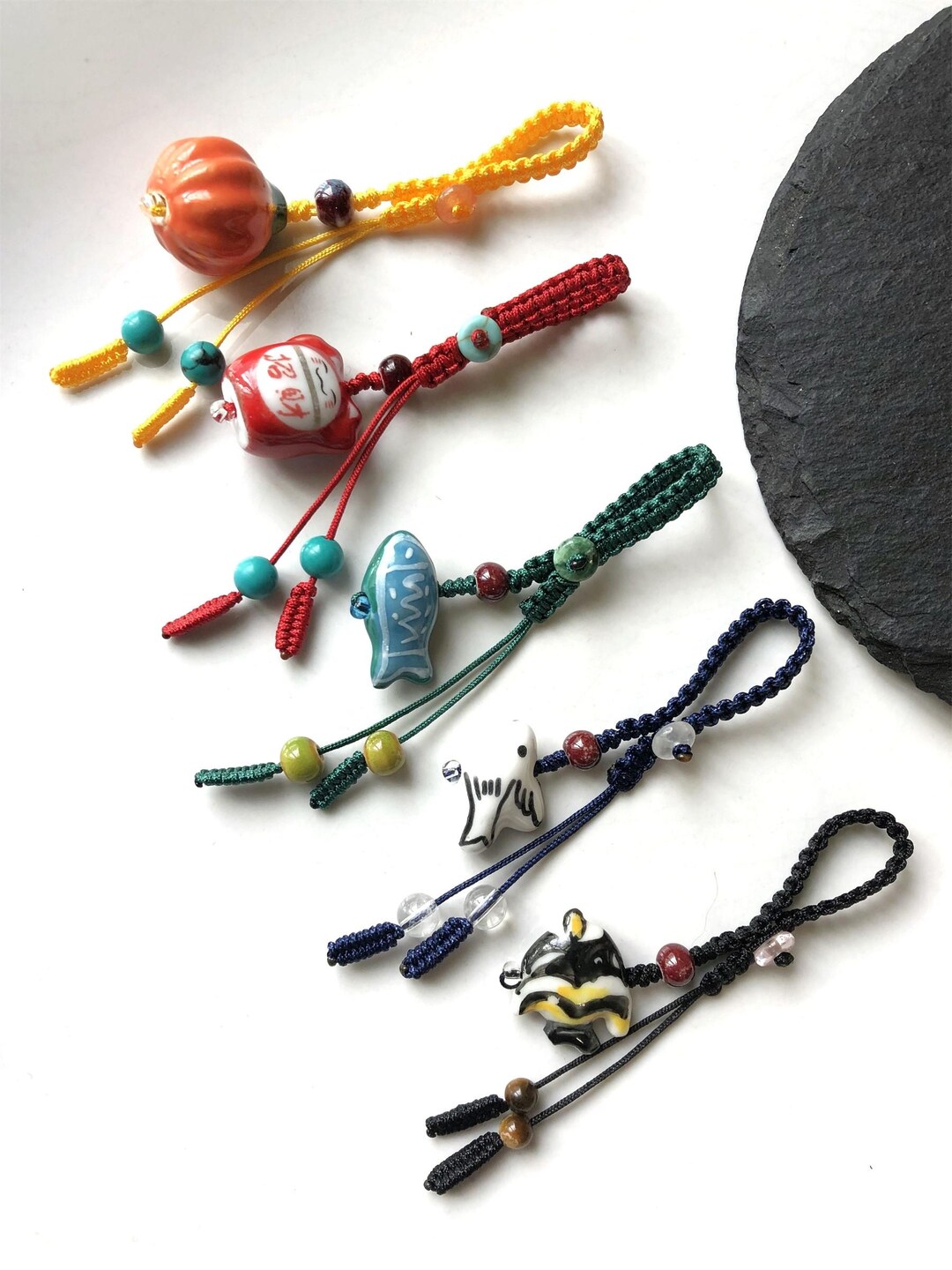 Versatile Braided Knot Pendant With Sliding Clasp - Keychain, Bag Charm ...