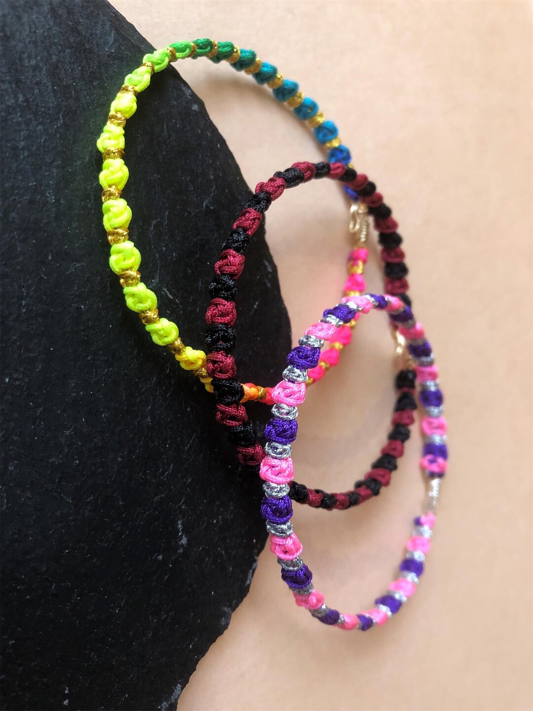 Love Bracelet With Pink Purple Pinkish Black Red Gradient Neon Pattern ...