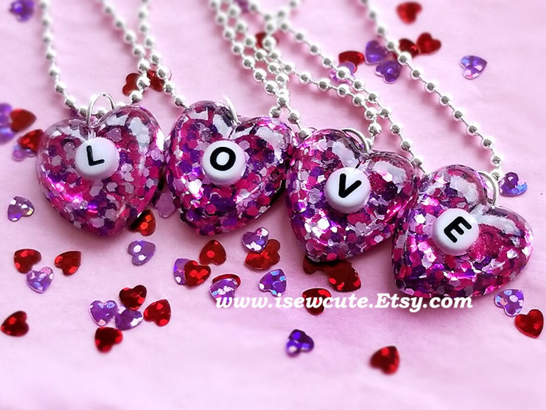 Personalized Girl Heart Necklace Love Heart Necklace, Little Girls ...