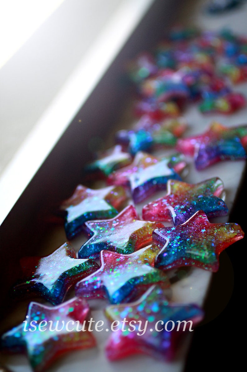 Resin Jewelry Necklace Star Pendant Rainbow Colorful | Etsy