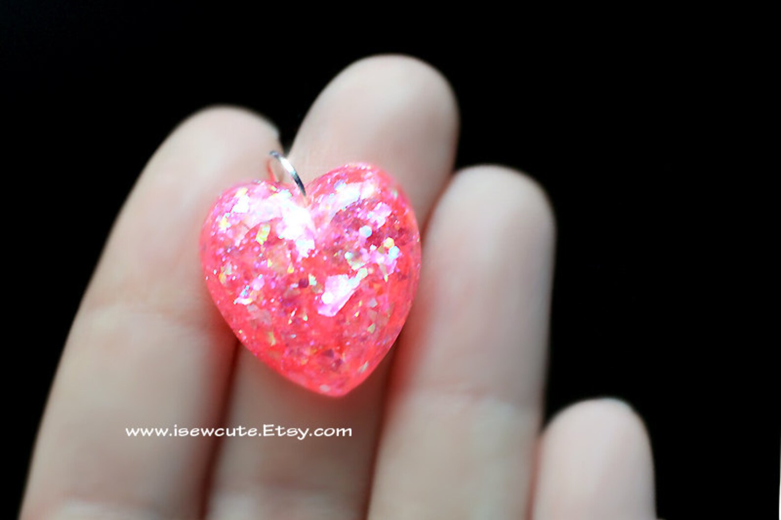 Pink Love Heart Necklace for Little Girls 5 & Up Resin Heart - Etsy