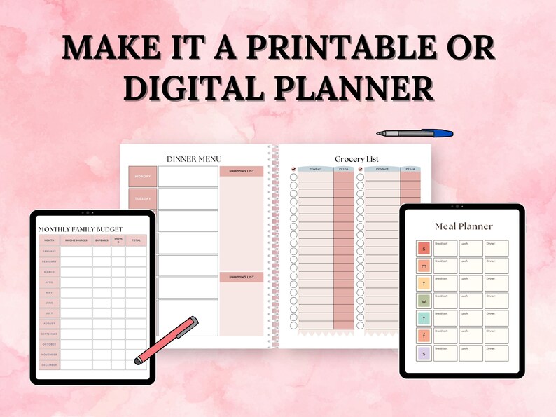 ADHD Digital Planner PLR, 2025 Printable Diary, Mental Health Journal ...