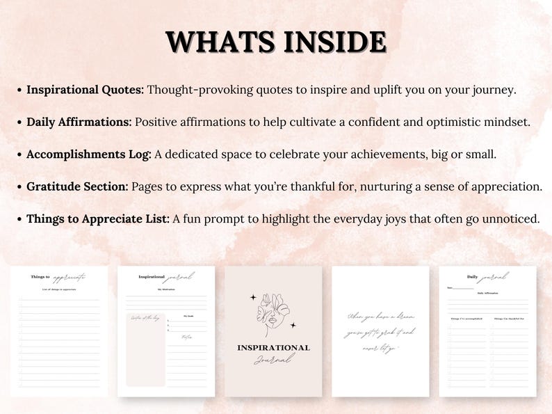 Inspirational Journal: Self-love Planner Canva Template (digital ...