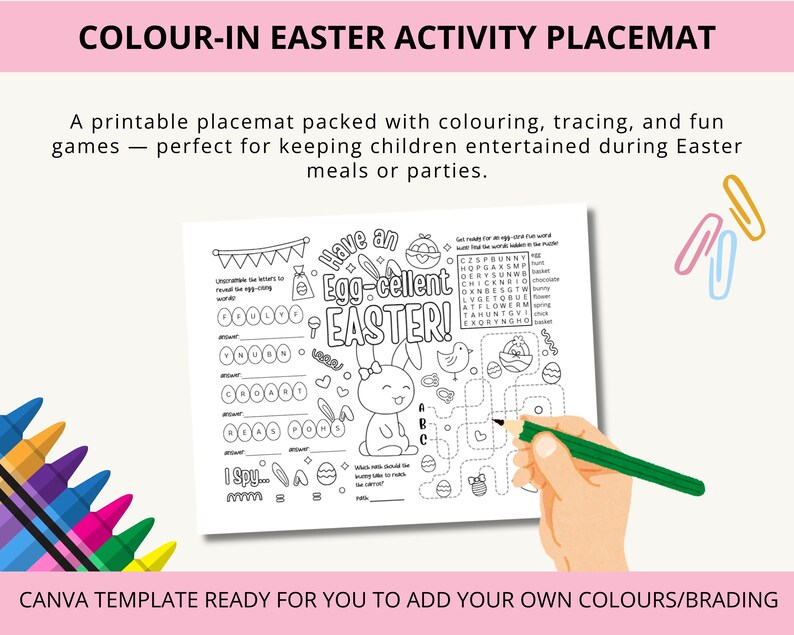 Easter Kids Activity Bundle | Printable Puzzle Book & Colouring Pages ...