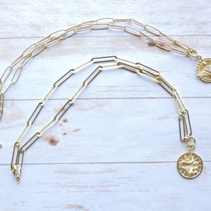 Paperclip Link Necklace, Layering Necklace, Chunky Necklace, Rectangle ...