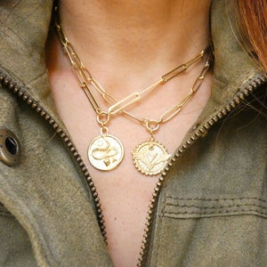 Paperclip Link Necklace, Layering Necklace, Chunky Necklace, Rectangle ...