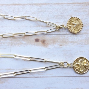 Paperclip Link Necklace, Layering Necklace, Chunky Necklace, Rectangle ...