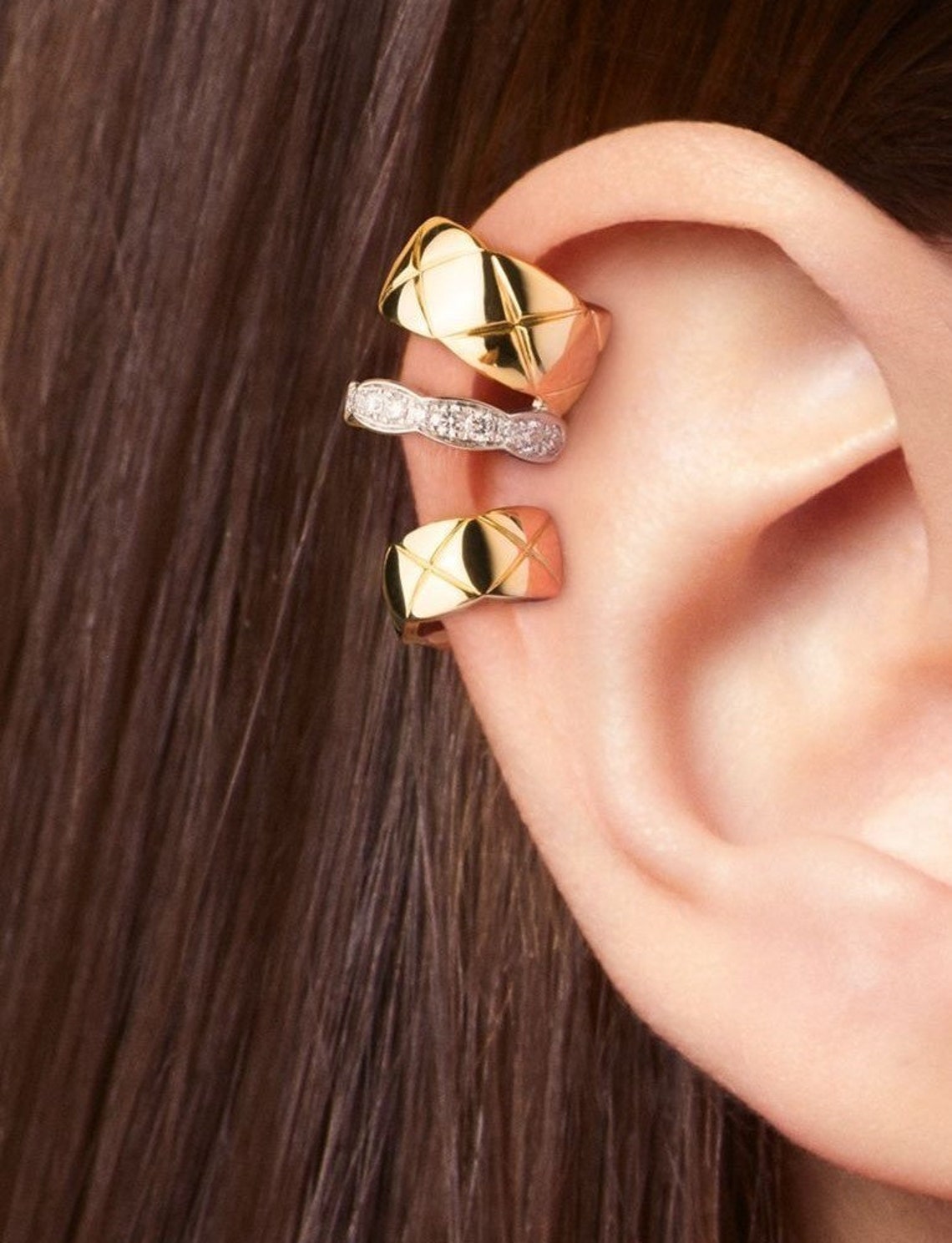 Ear Cuff Thick Ear Cuff Chunky Ear Cuff Gold Ear Cuff - Etsy