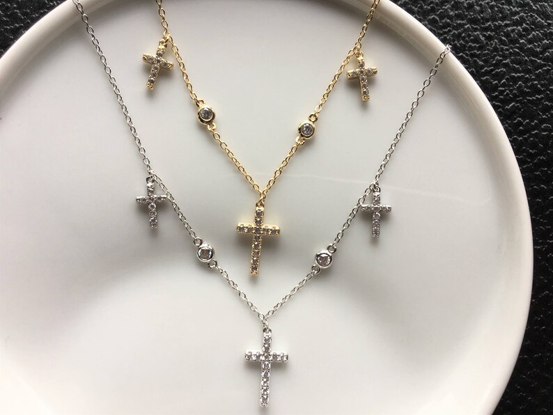 3 Cross Choker, 3 Cross Necklace, Triple Cross Choker, Triple Cross ...