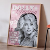 Dolly Parton Print, Dolly Wall Art, Blush Pink Wall Art, Dolly Parton ...