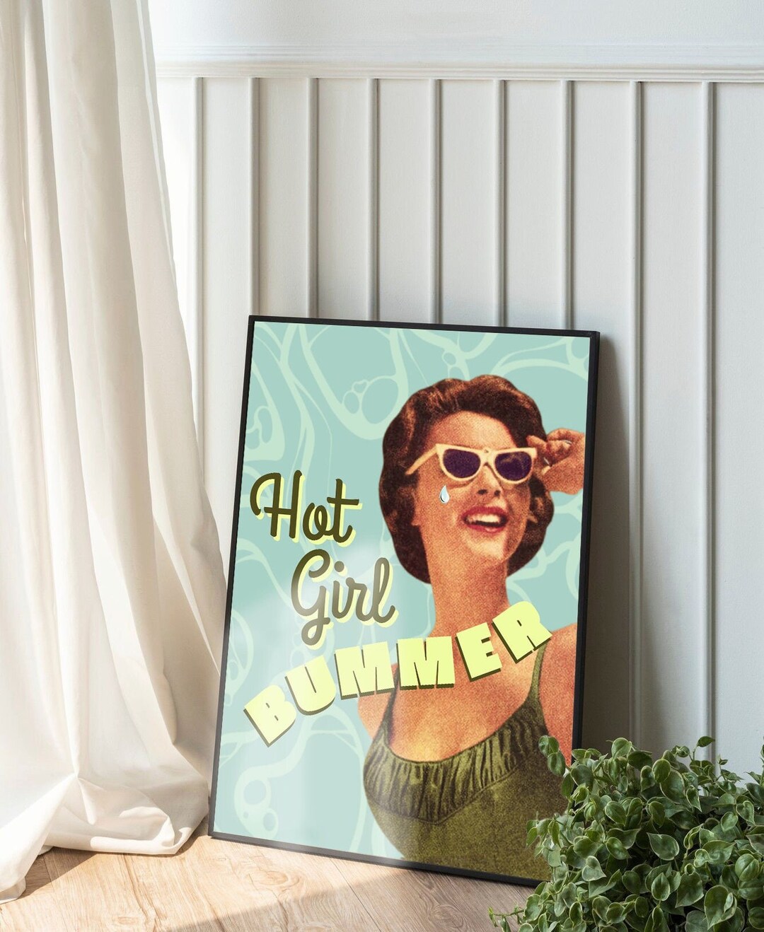 Hot Girl Bummer, Pinup Girl, Retro Wall Art, Hot Girl Summer, Vintage ...