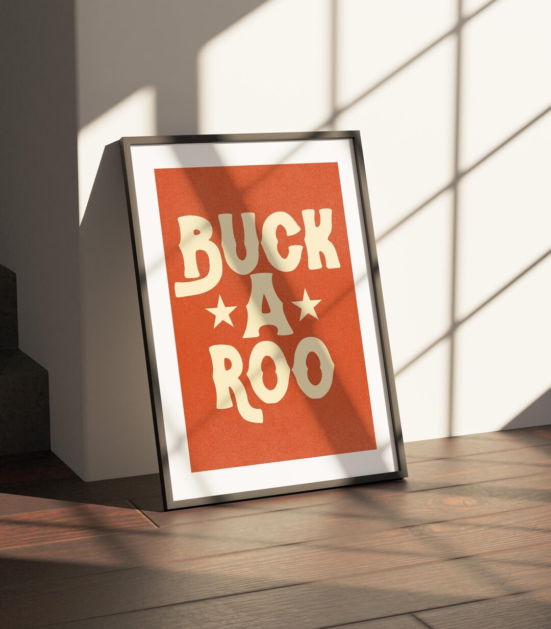 Buckaroo Western Art Print: Retro Cowboy Typography (digital Download ...