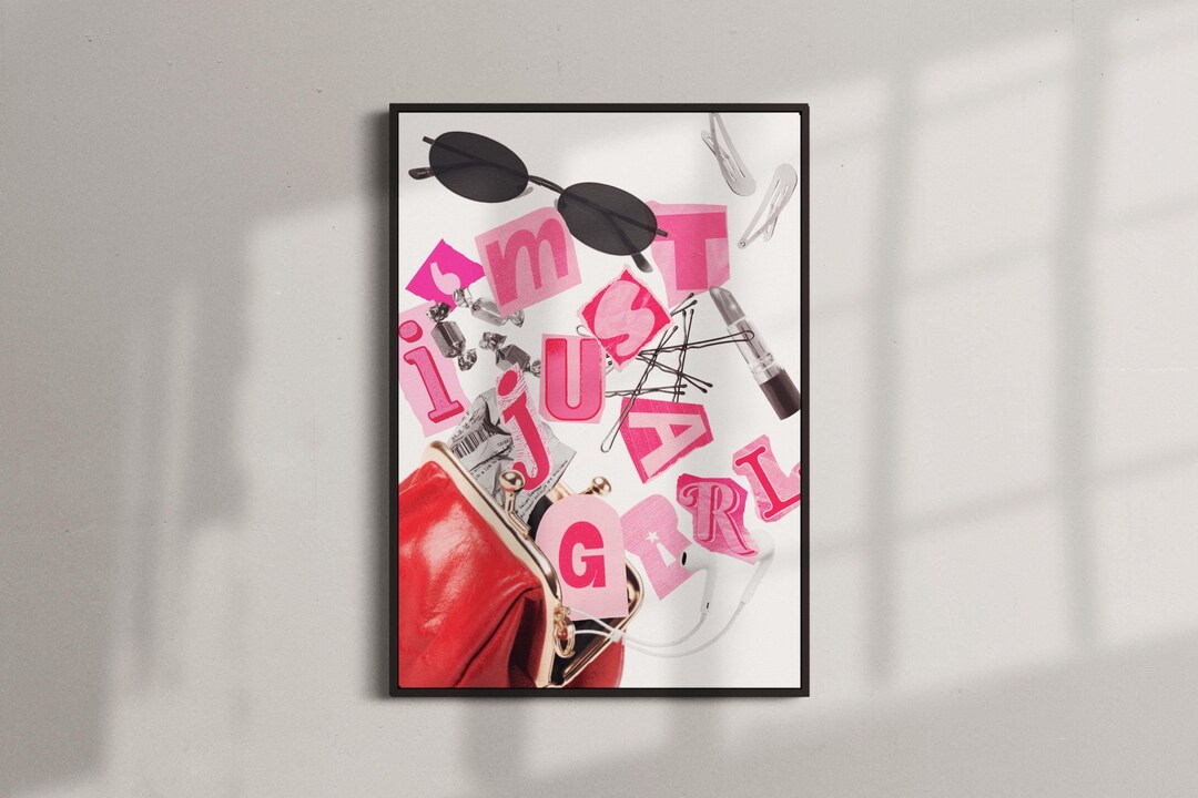 Just a Girl Collage Art Print: Girly Pop Dorm Decor (digital Download ...