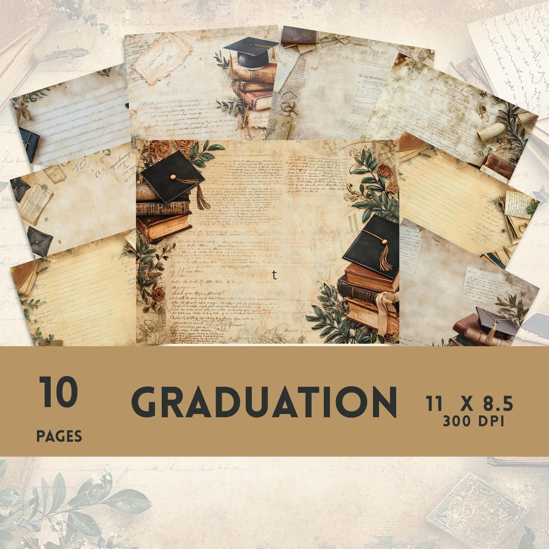 Graduation Scrapbook Paper: Printable Memory Keepsake (digital Download ...