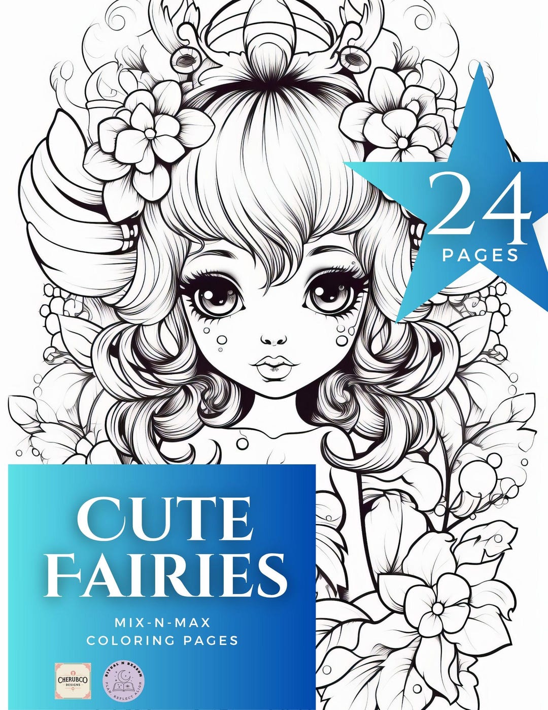 Fairy Coloring Pages – 24 Fantasy Designs for Kids & Adults (PDF ...