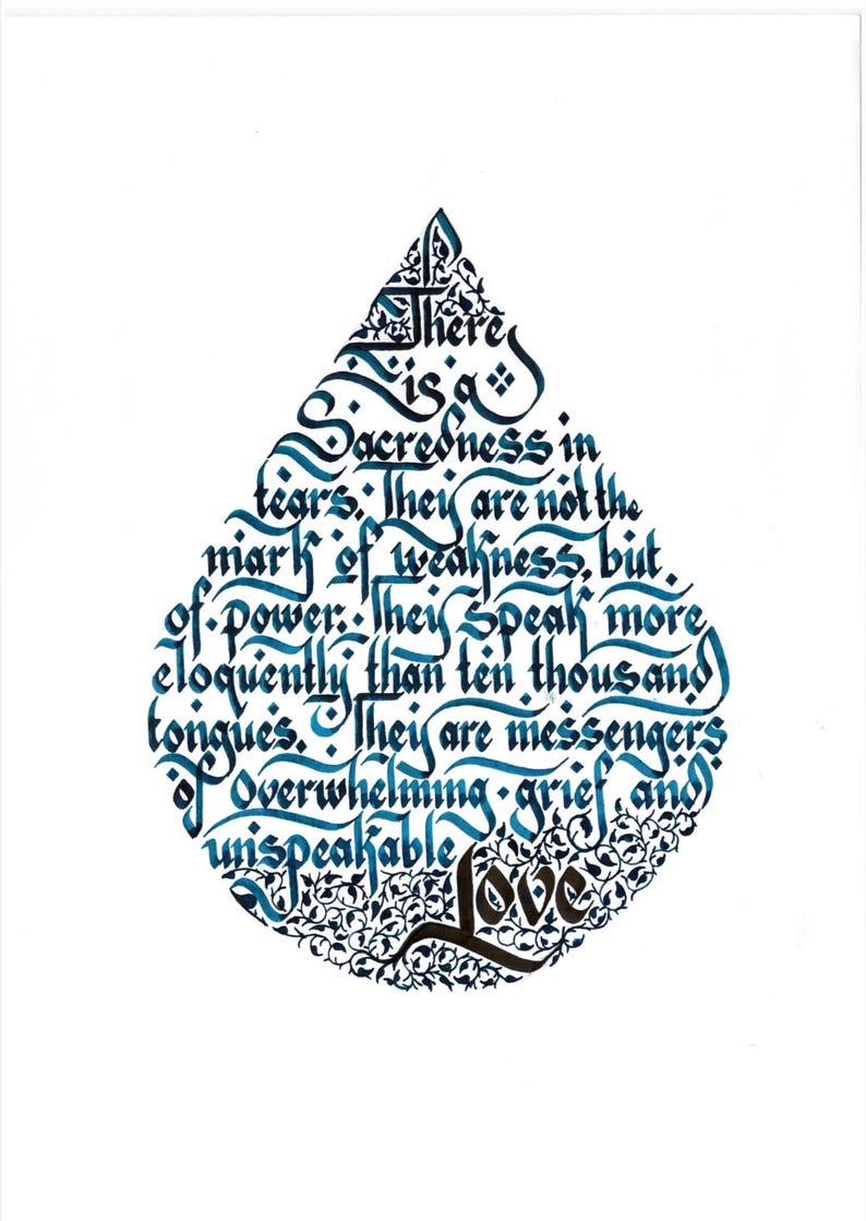 Sacredness in Tears by Rumi - Framed Arabesque Style Design - Etsy