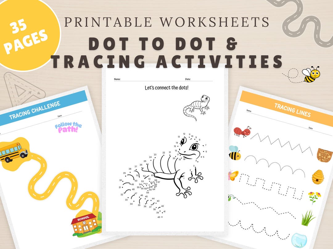 Dot to Dot Printable Pages Preschool Tracing Lines Tracing Kids ...