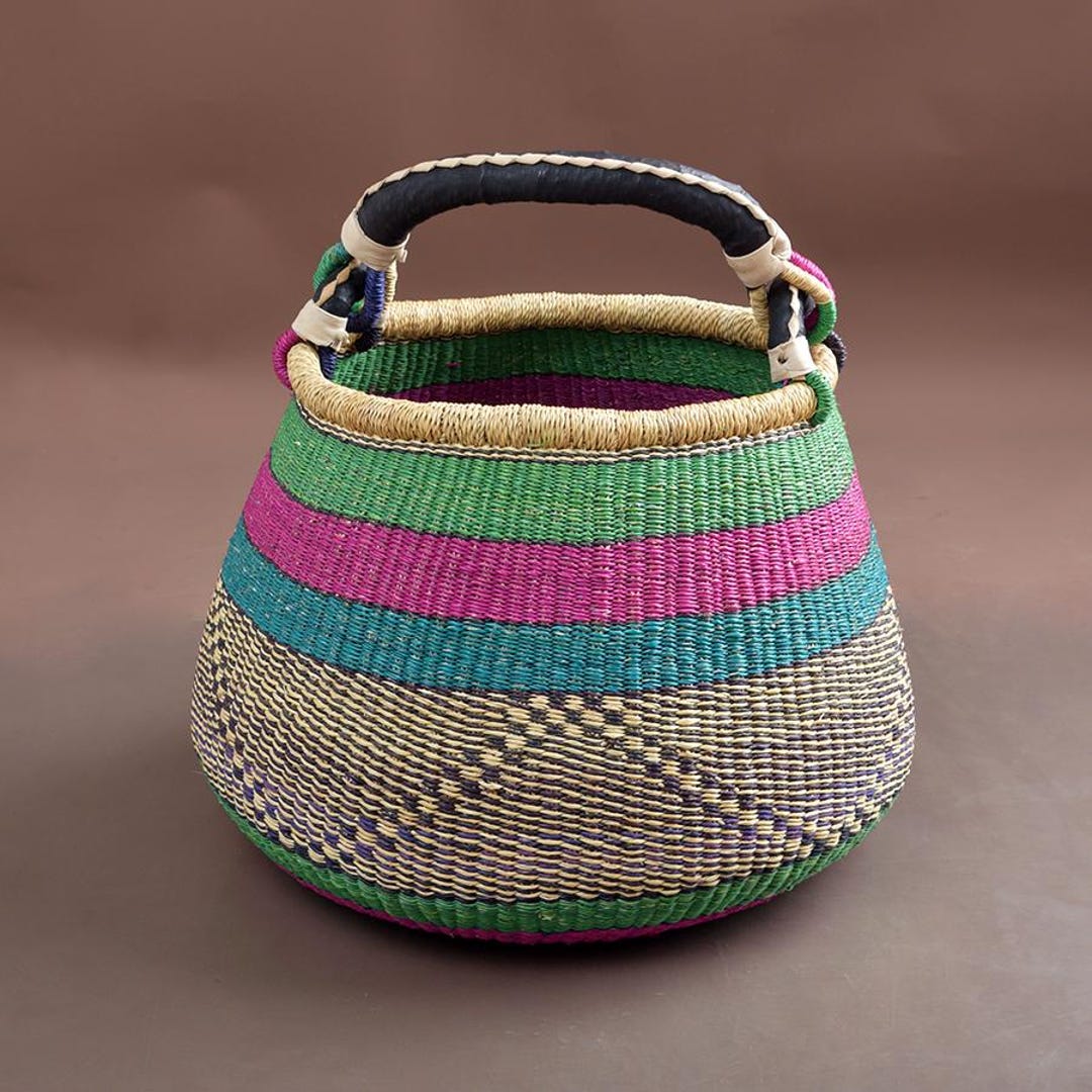 Straw Pot Basket| Wicker Flower Basket| Straw Vase Basket| Beach Basket ...