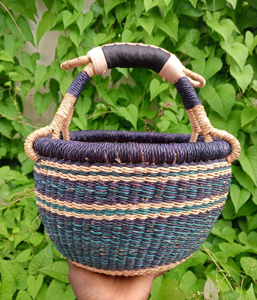 Small Harvesting Basket| Straw Market Basket| Bolga Small Storage ...