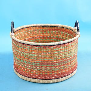 Straw Tub Basket With Handles| Laundry Basket| Clothes Storage Basket ...
