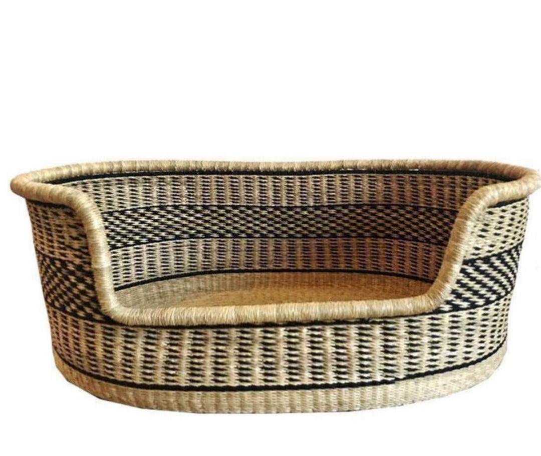 Straw Dog Basket| Wicker Pet Basket| Dog Bed Furniture| Dog Bed for Big ...