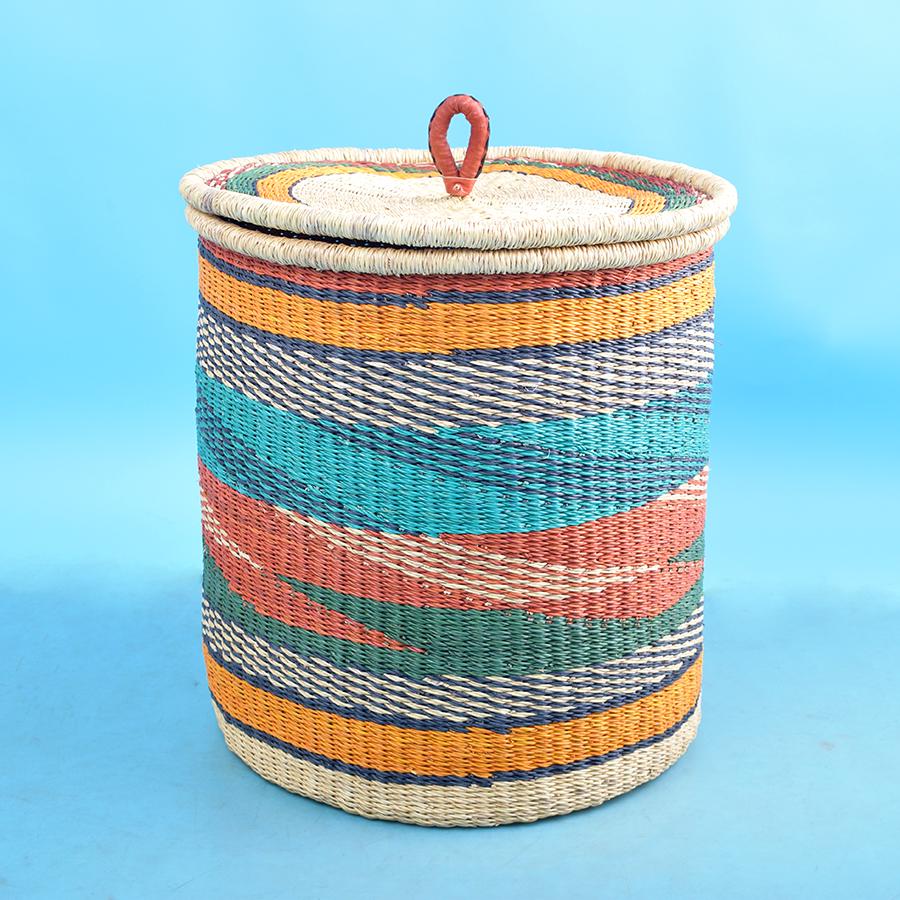 Handwoven Laundry Basket With Lid| Storage Basket| Small Cloth Basket ...