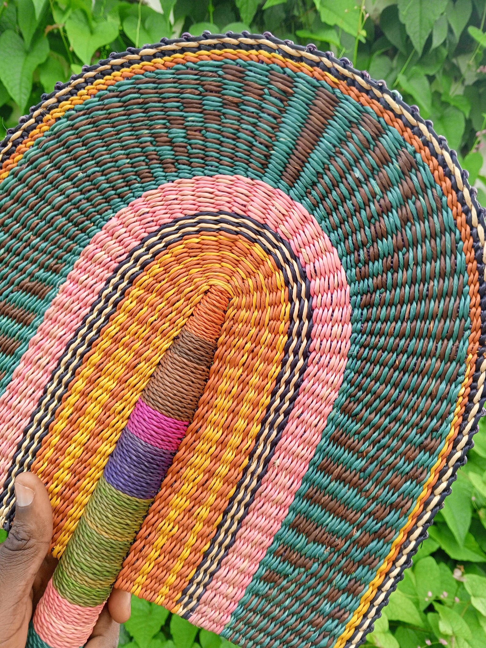 Handwoven Hand Fan| Wall Mount| Decor Fans| Colorful Wicker Hand Fan ...
