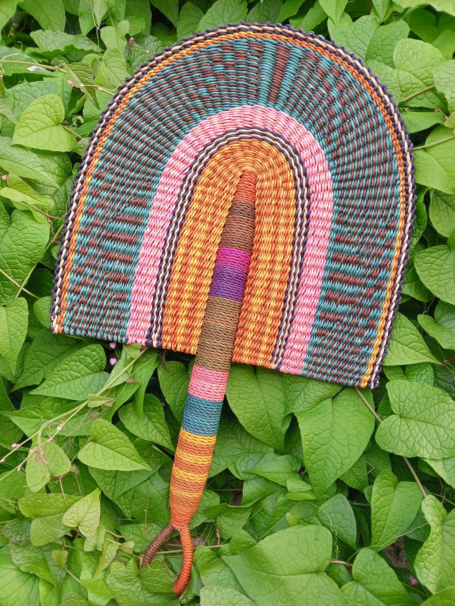 Handwoven Hand Fan Wall Mount Decor Fans Colorful Wicker Hand Fan Woven ...