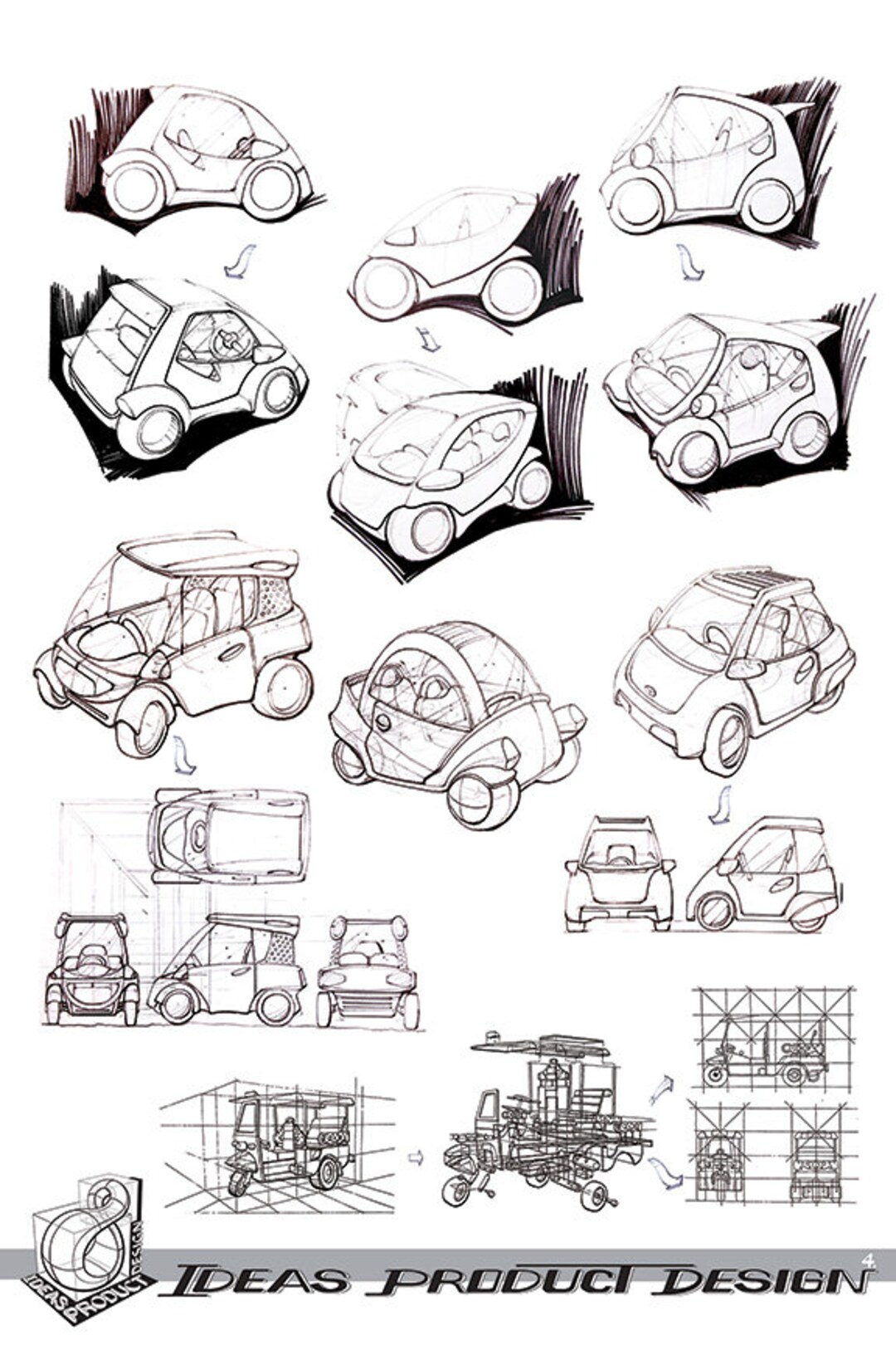 Cute Small Car Design, Drawn by Hand. You Can Create Prototypes ...