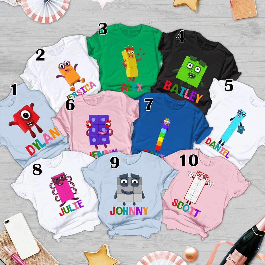 Custom Number Blocks Costume Halloween Shirt, Number Blocks Characters ...