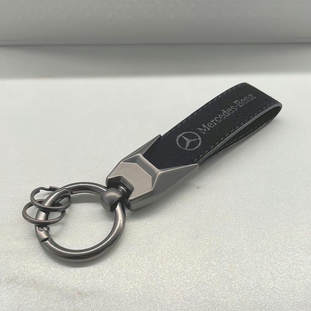 Mercedes-benz Key Ring in Black. Alcantara Leather. High Quality ...