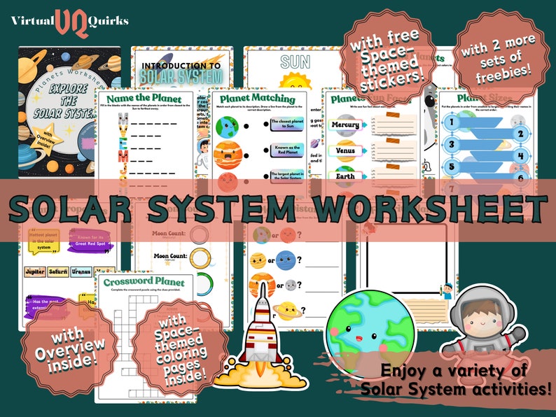 Solar System Worksheets for Kids | Science | Planets | Sun, Comets ...