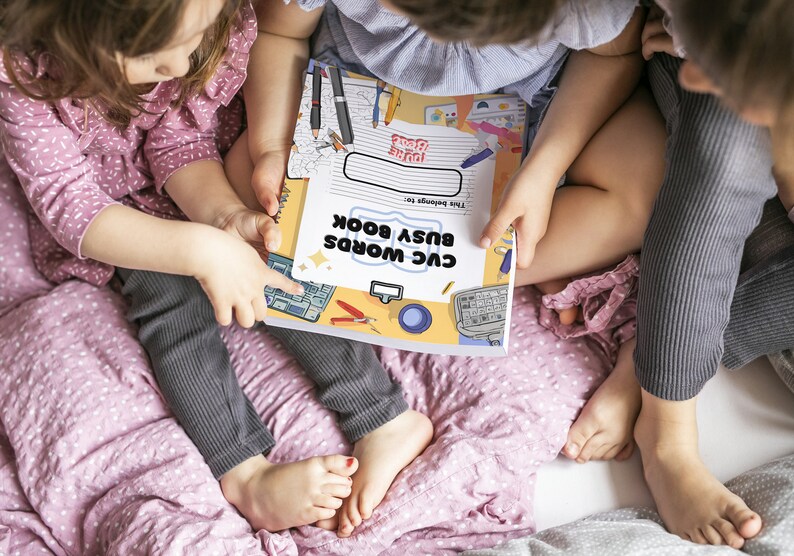 CVC Words Busy Book Printable Flashcards Phonics Word Hunt Puzzle Bingo ...