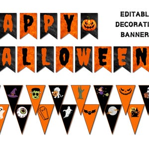 Halloween Party Pack Printables Invitation Toppers Labels Banners ...