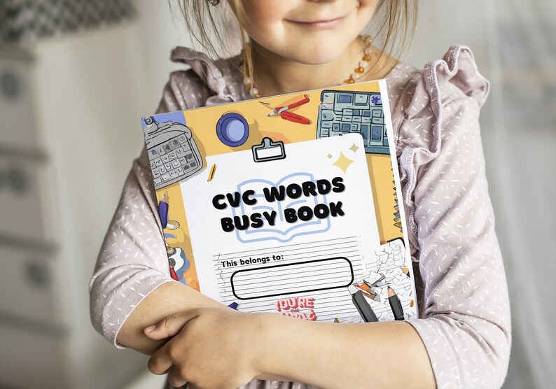 CVC Words Busy Book Printable Flashcards Phonics Word Hunt Puzzle Bingo ...