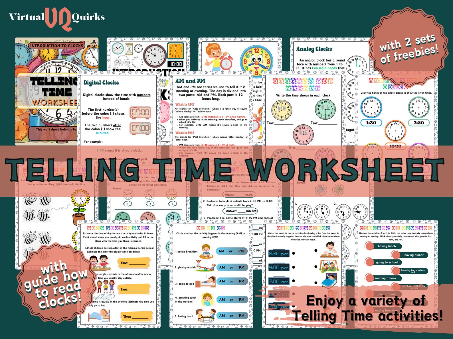Telling Time Worksheet for Kids Printable | Introduction to Clocks ...