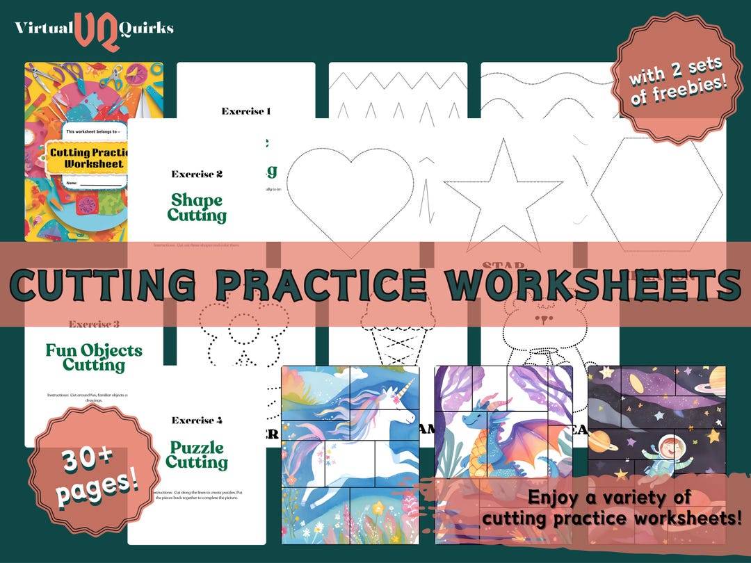 Cutting Practice Worksheet | Scissors Skills | Fine Motor Skills ...