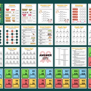 Subtraction Worksheet Printable One Digit, Two Digits, Three Digits ...