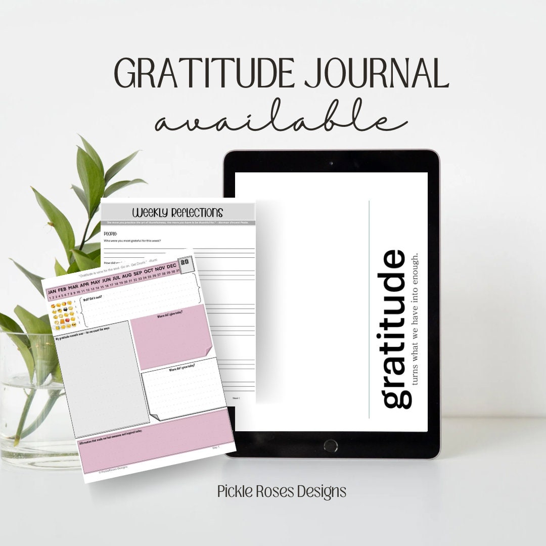 Printable Gratitude Journal: Daily Prompts, Weekly Reflection (digital ...